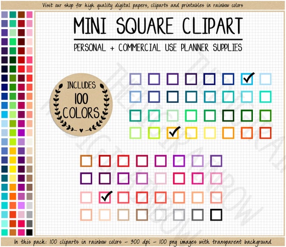 SALE 100 Single Checkbox Sticker Square Checklist Clipart Box | Etsy