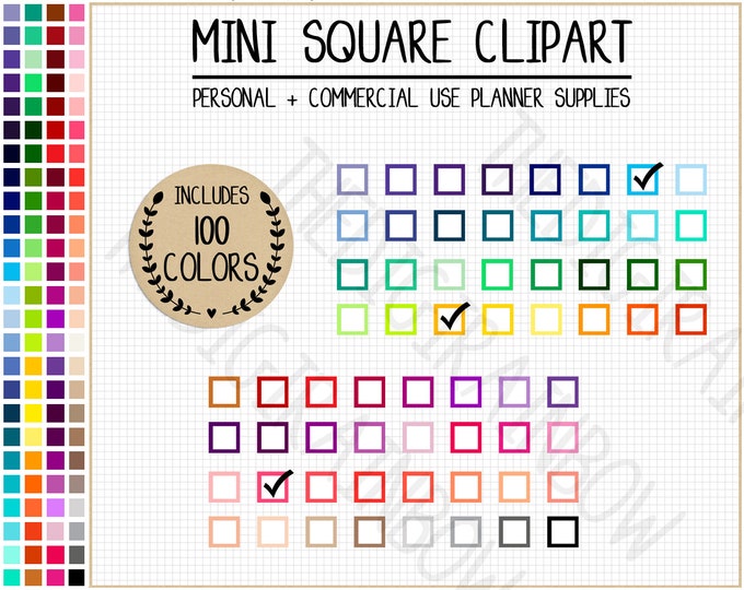SALE 100 Single Checkbox Sticker Square Checklist Clipart Box - Etsy