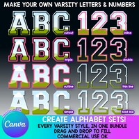 Varsity Numbers PNG Black Grunge Distressed Numbers 0-9 Instant ...