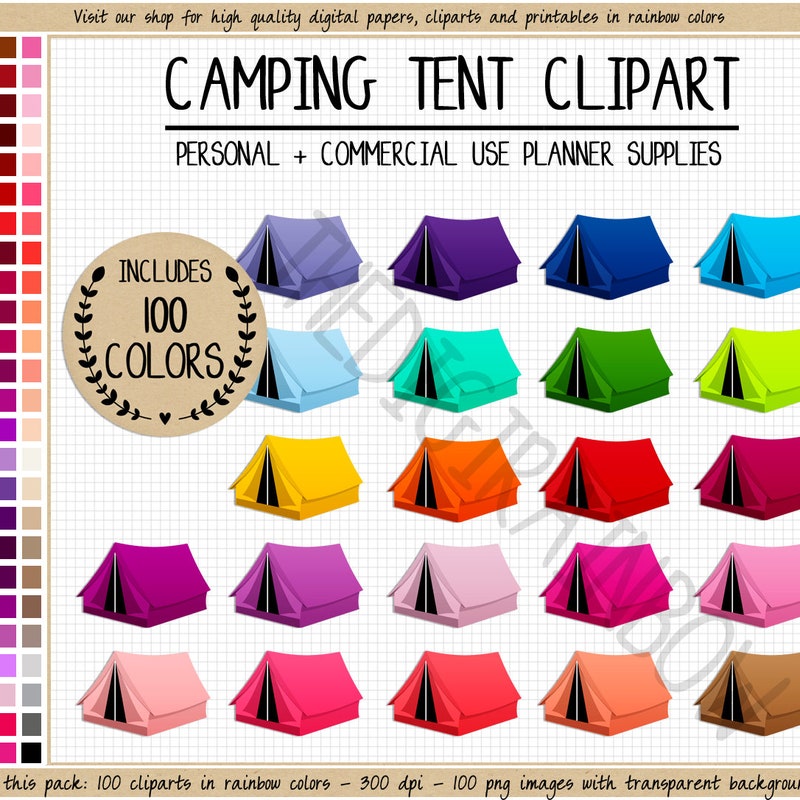 Camping Tent Clipart - Etsy