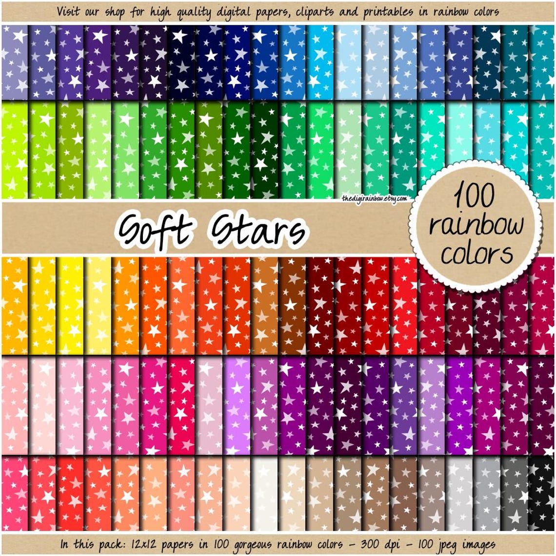 100 Star Digital Paper Christmas Digital Paper Star Clipart Clipart ...