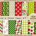 SALE Christmas Digital Paper Red and Green Christmas Digital - Etsy
