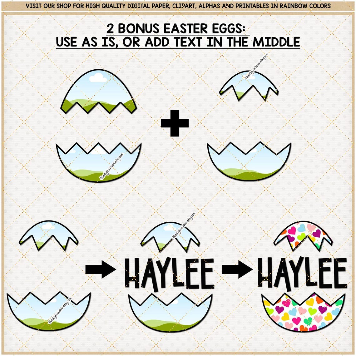 Editable Easter Egg Canva Template, Easter Egg Frame Bundle Drag and ...