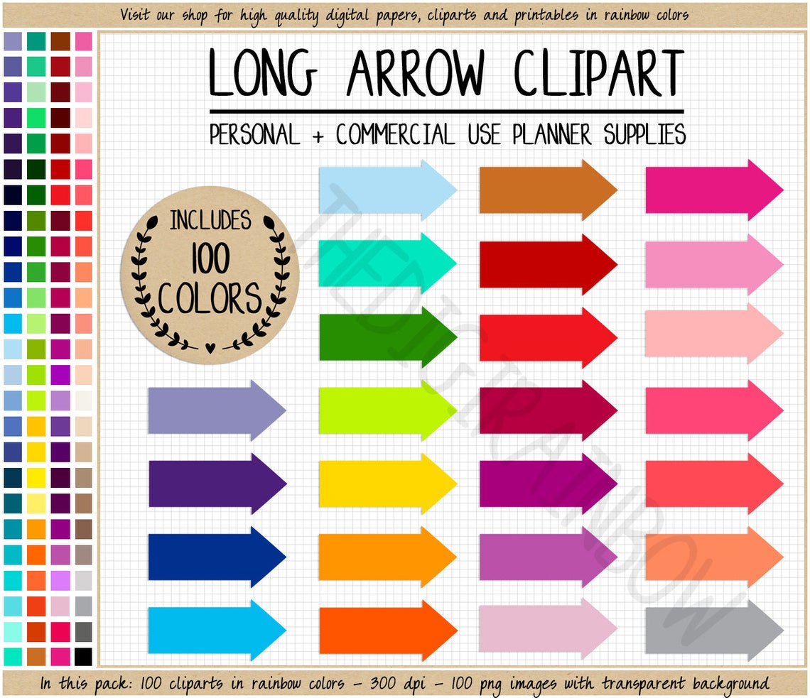 SALE 100 ARROW Clipart Arrow Planner Stickers Functional | Etsy