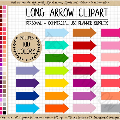 SALE 100 ARROW Clipart Arrow Planner Stickers Functional - Etsy