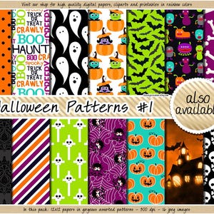 SALE Seamless Halloween Digital Paper Trick or Treat Printable Candy ...