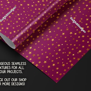 100 Gold Star Digital Paper Seamless Star Pattern Celestial Background ...