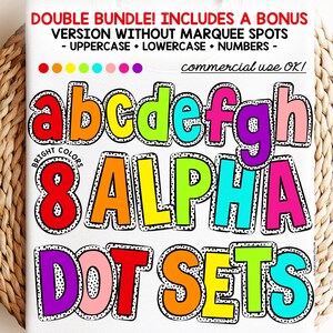 Dalmatian Dot Alphabet + Spot Background Bundle, Seamless Dalmatian ...