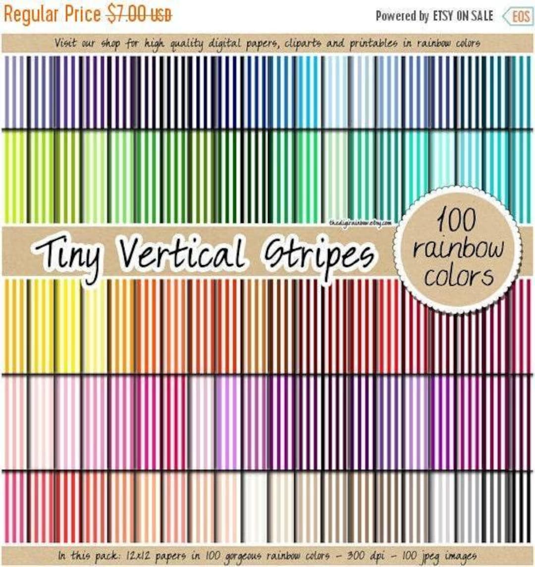 100 SEAMLESS Vertical Stripes Digital Paper Tileable Digital Paper ...