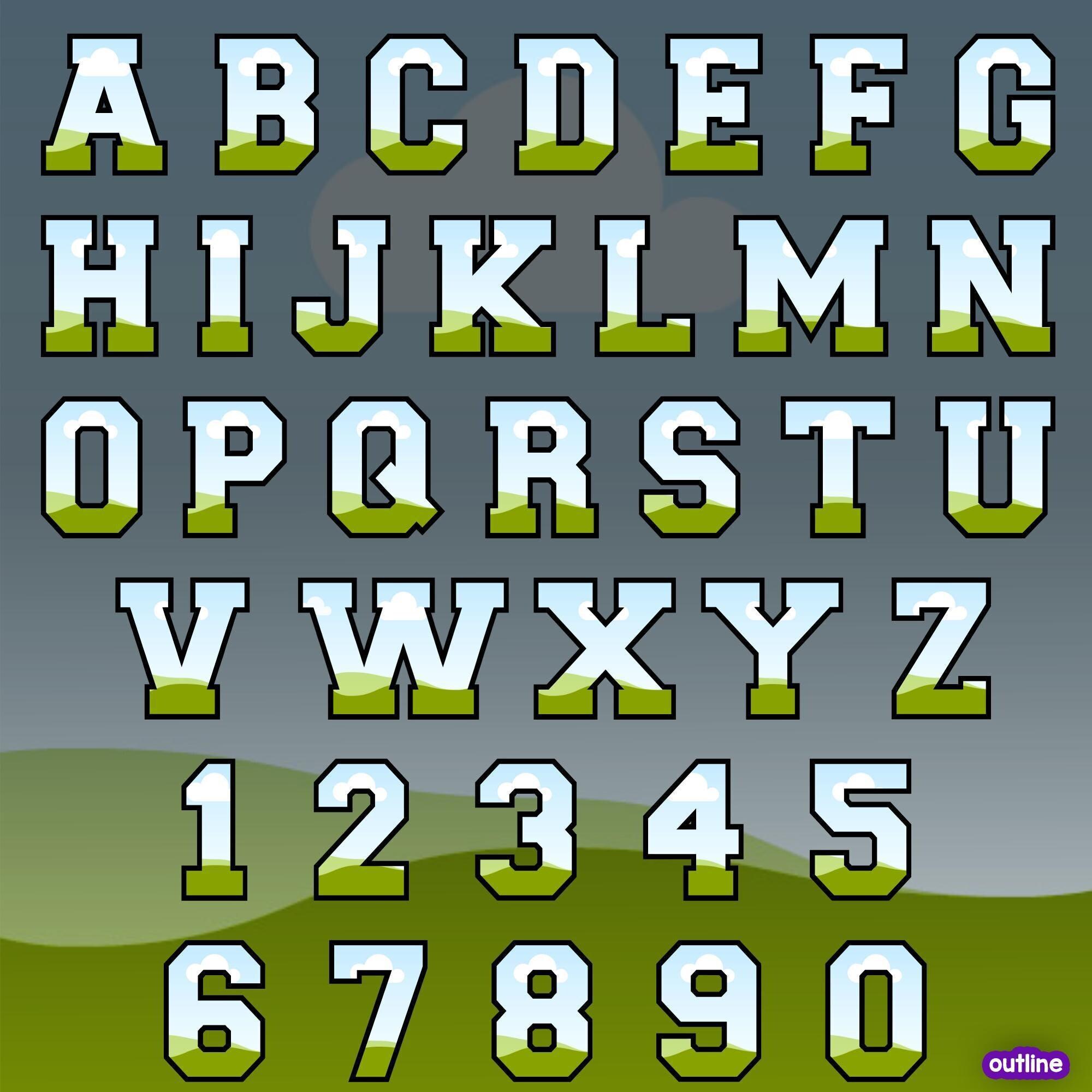 Varsity Alphabet Bundle, Editable CANVA Letters College Football Font ...