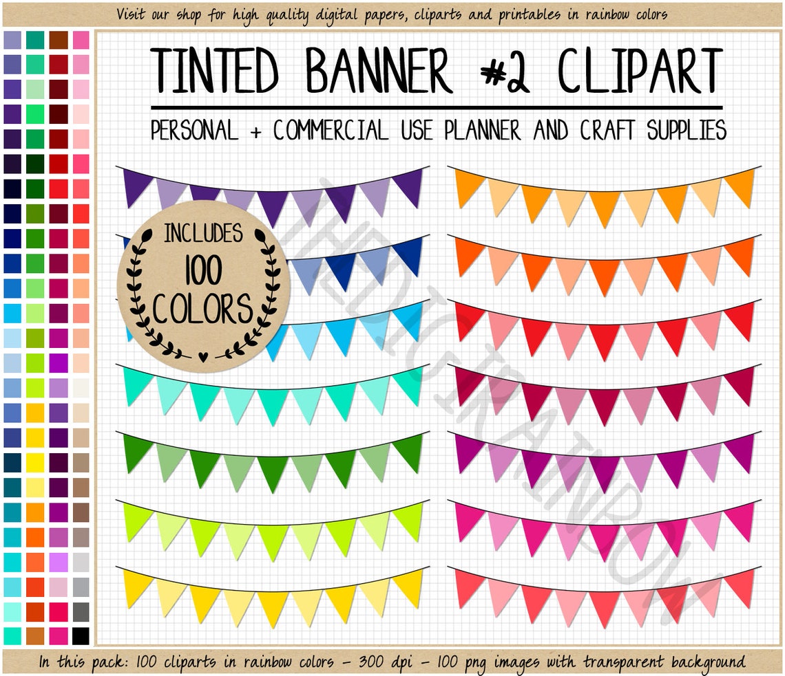 SALE 100 Triangle Banner Clipart Rainbow Banner Sticker - Etsy UK