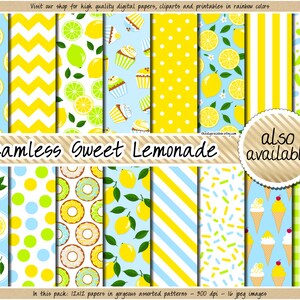 Pink Lemonade Digital Paper Seamless Lemon Background Summer Citrus ...