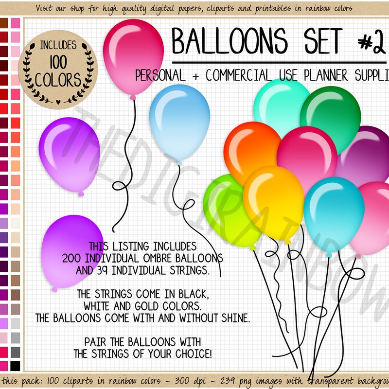 Balloon Stickers - Etsy
