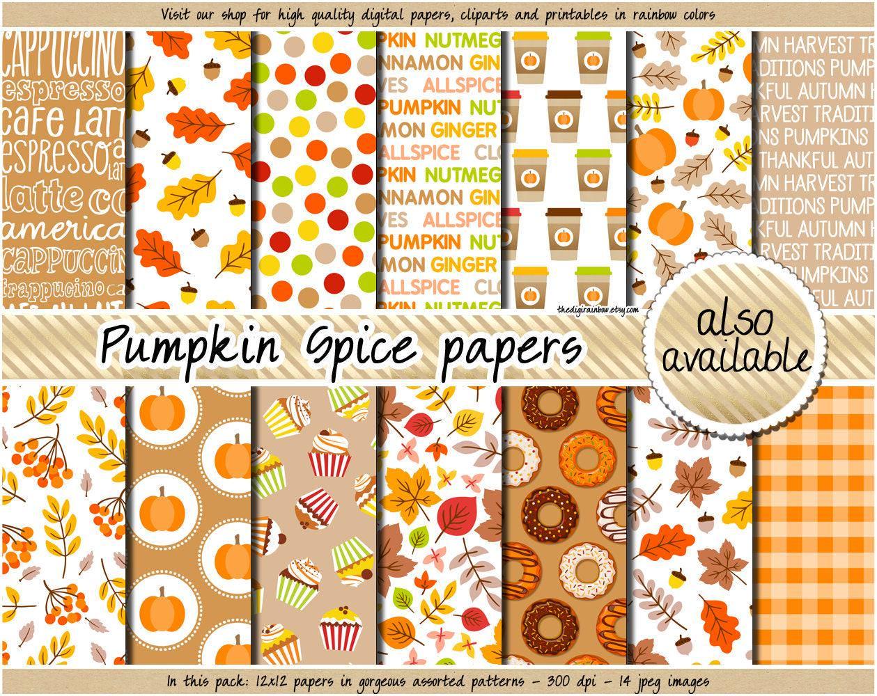SALE Apple Digital Paper Fall Pattern Thanksgiving Background Boho ...