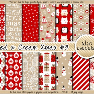 SALE Christmas Digital Paper Christmas Printable Paper Kraft Christmas ...