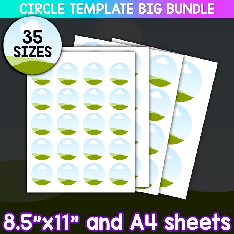 Circle Template Bundle, Editable Canva Circle Template, Blank Circle ...
