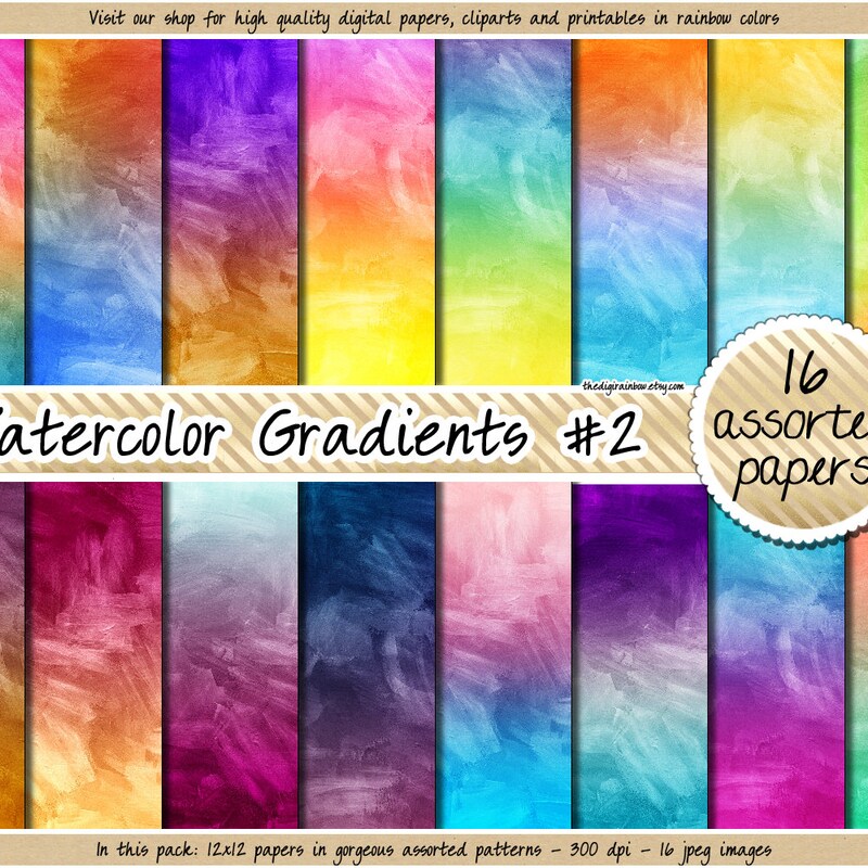 Bright Watercolor - Etsy