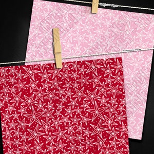 100 Seamless Star Digital Paper Christmas Gift Wrapping Background ...