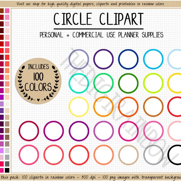 Circle Colors Clipart - Etsy