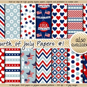 SALE 4th of July Digital Paper USA Patriotic Digital Paper - Etsy
