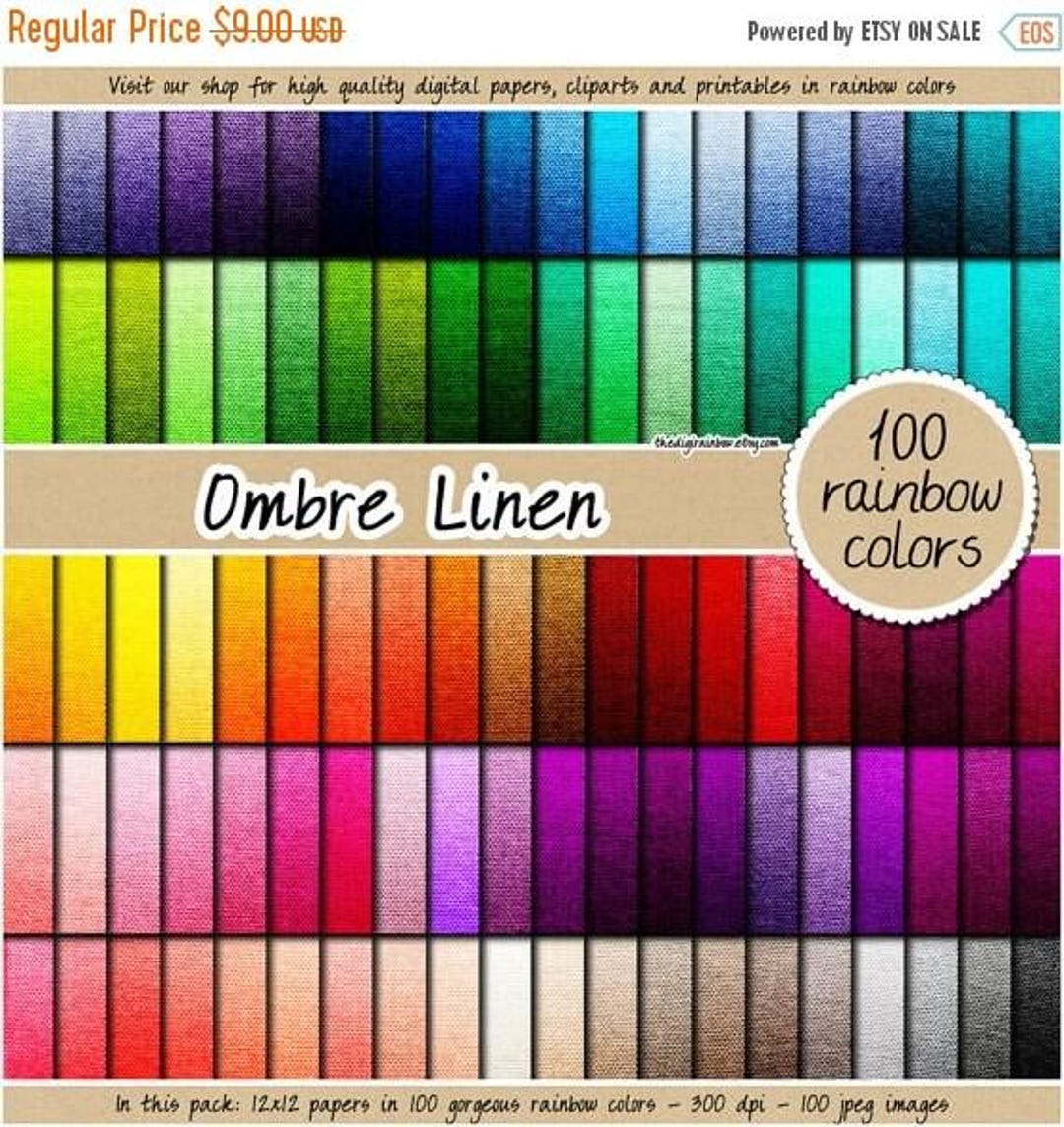 SALE 100 Ombre Linen Digital Paper Ombre Fabric Digital Paper Textured ...