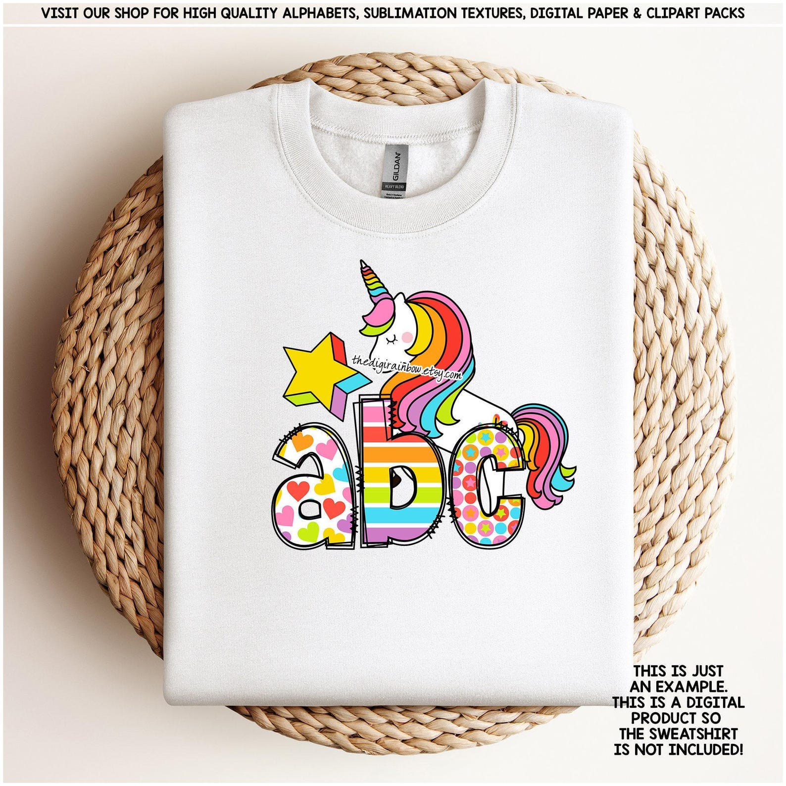 Rainbow Alphabet PNG Unicorn Letters Fantasy Princess Alpha Stitch ...