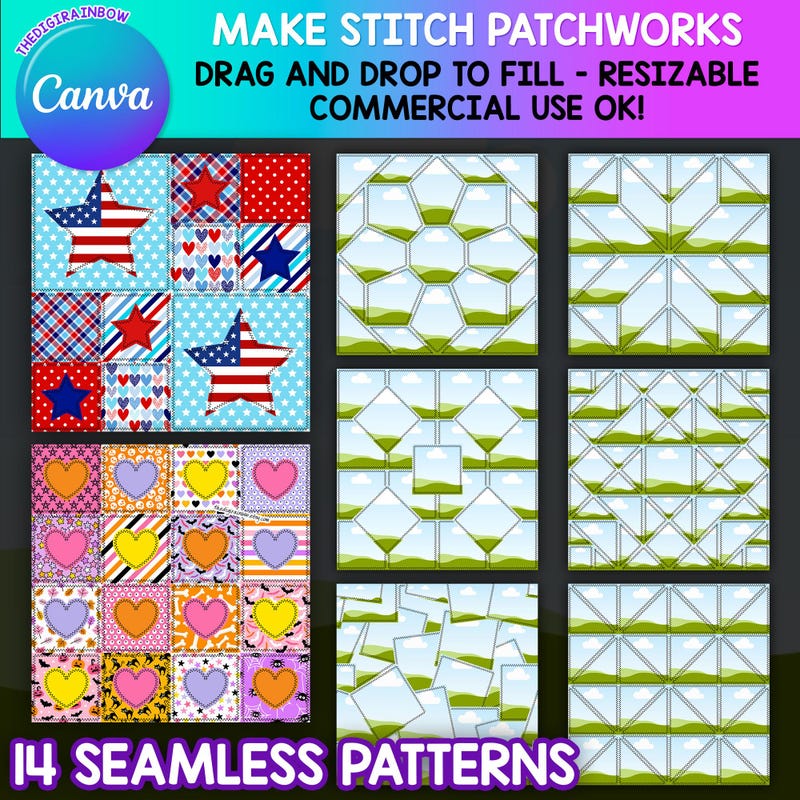 Patchwork Template Png - Etsy