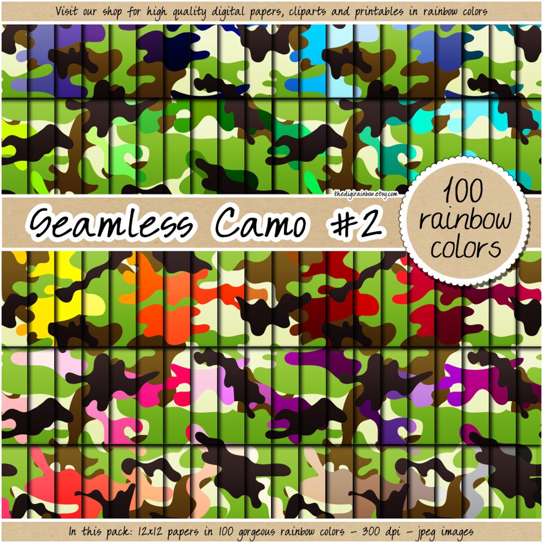 100 SEAMLESS Camo Digital Paper Military Camouflage Pattern US Army ...