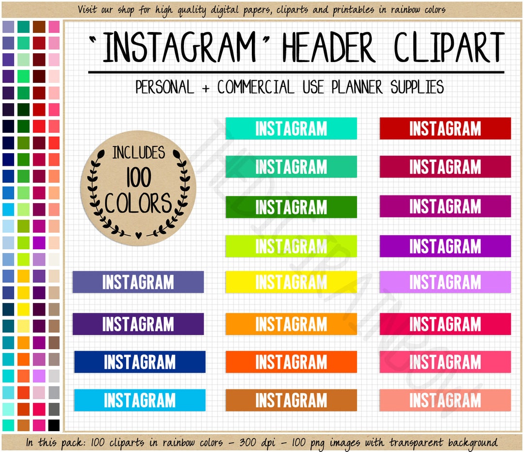 SALE 100 INSTAGRAM HEADER Sticker Blogger Planner Sticker Blog ...