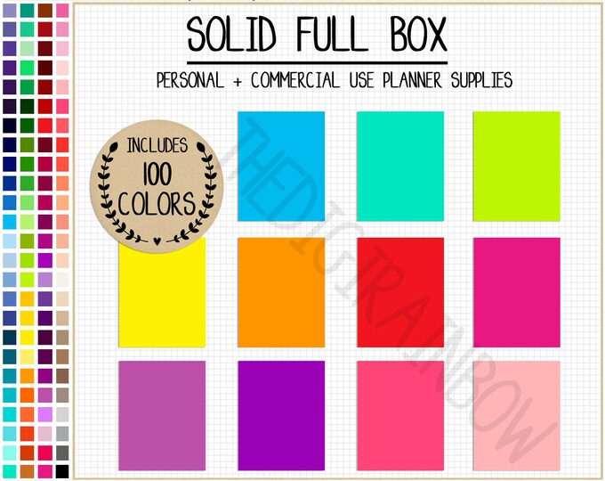 Full Box Lined Stickers for Planners - Etsy
