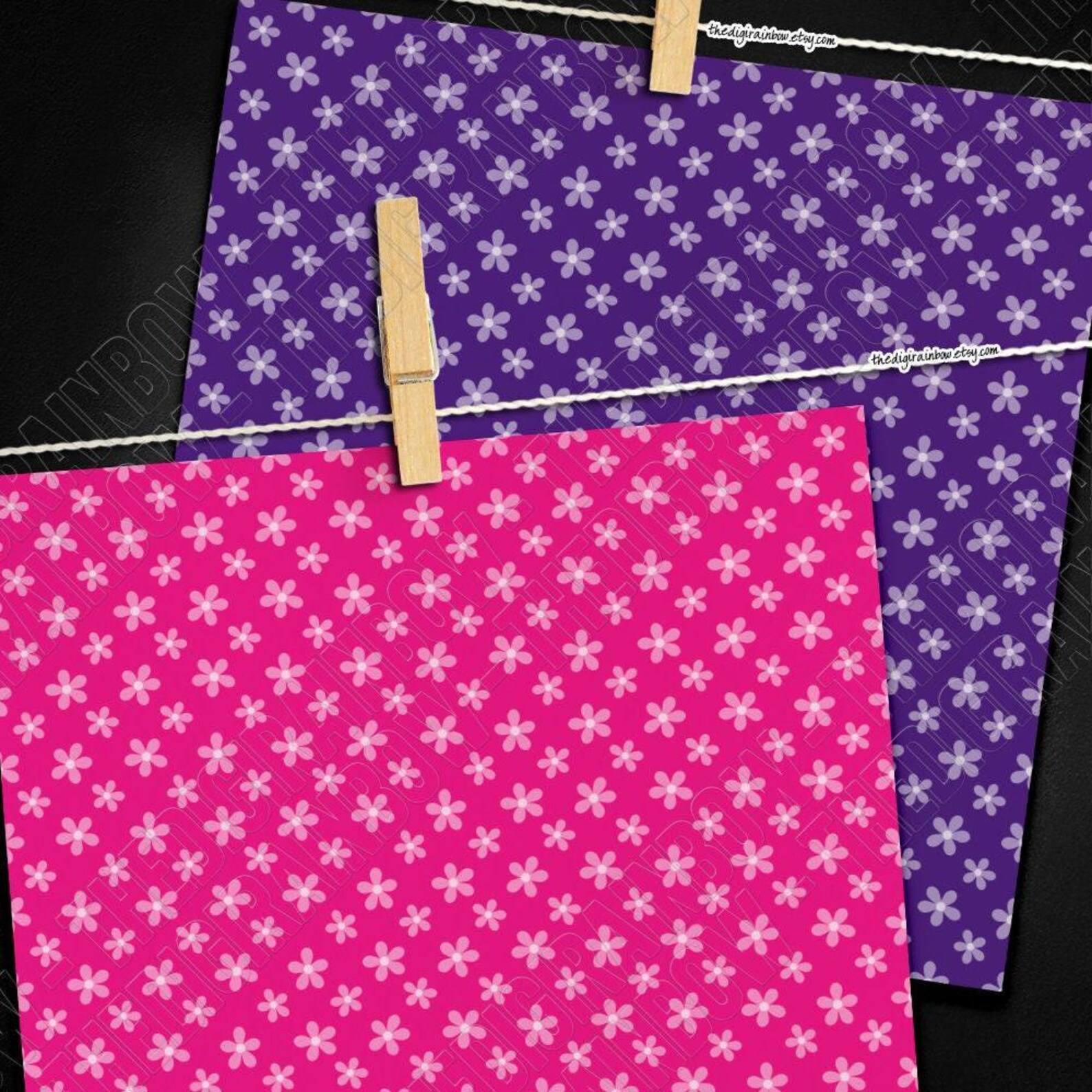 100 SEAMLESS Tinted Daisy Digital Paper White Floral Pattern Minnie ...