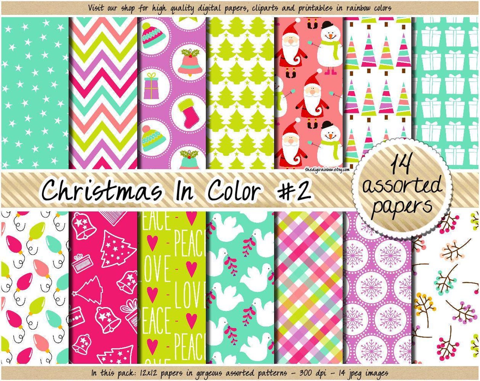 SALE Christmas Digital Paper Holiday Digital Paper Snowflake Snowman ...