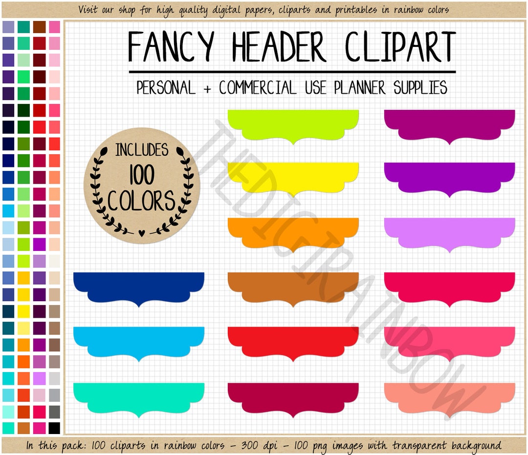 SALE 100 SCALLOP HEADER Sticker Decorative Sticker Scallop Clipart ...