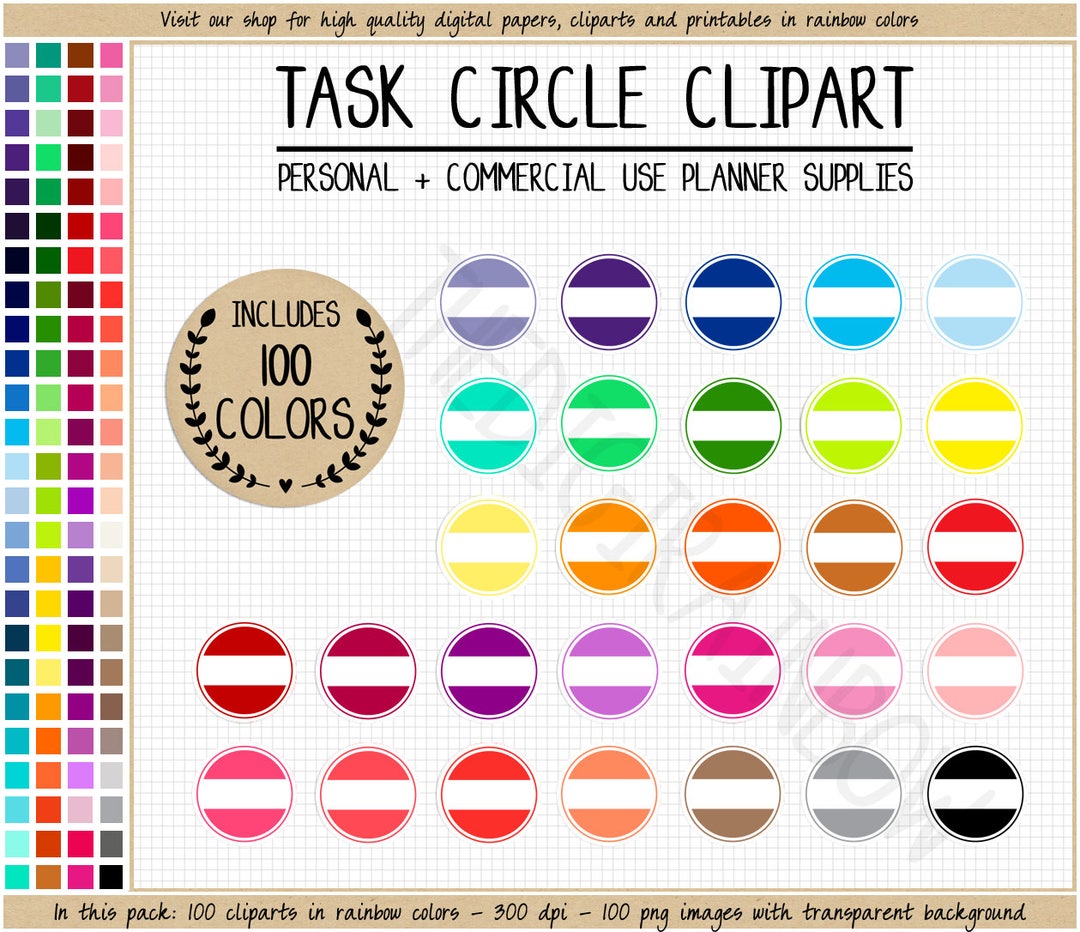 SALE 100 HALF CIRCLE Clipart Blank Labels Printable Round Label Rainbow ...