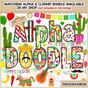 SALE Cinco De Mayo Digital Papers Cinco De Mayo Clipart Fiesta Digital ...