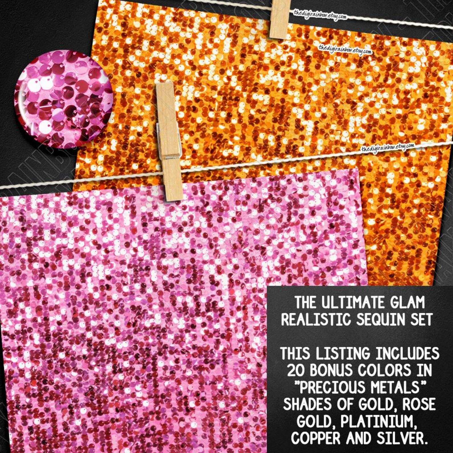 100 SEAMLESS Glam Sequin Digital Paper Rainbow Shimmer Pattern Sequin ...