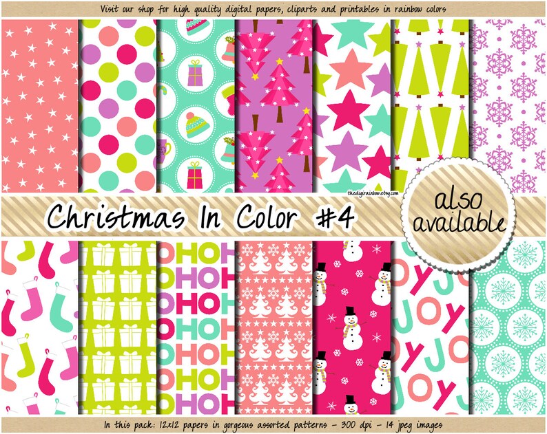 SALE christmas digital paper holiday digital paper snowman | Etsy