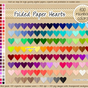 SALE 100 Heart Clipart Valentine's Day Clipart Heart Printable Sticker ...