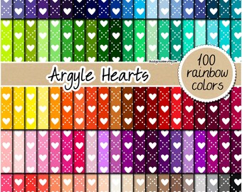 Heart Digital Paper | Etsy