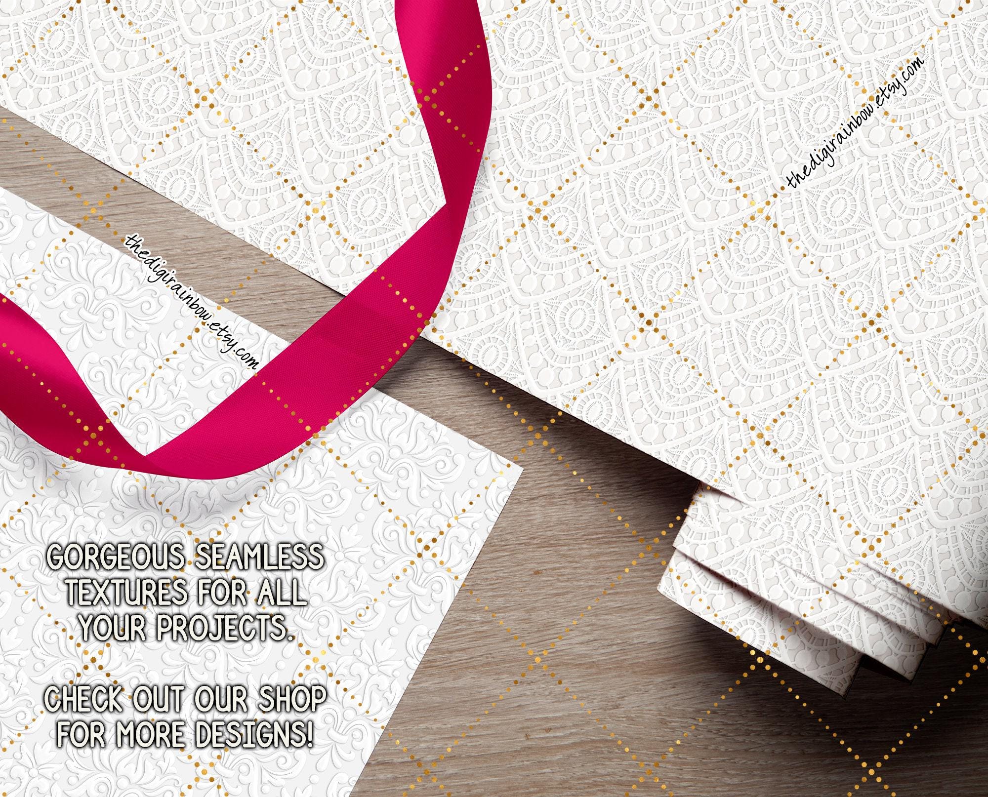 SEAMLESS White Wedding Digital Paper Damask Background Elegant Lace ...