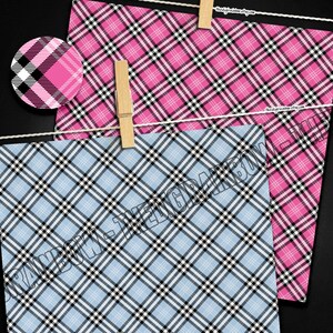 100 Plaid Digital Paper Seamless Rainbow Fabric Digital Paper Plaid ...