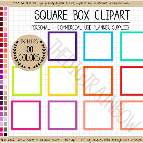 Square Box Clipart - Etsy Square Box Clipart - Etsy