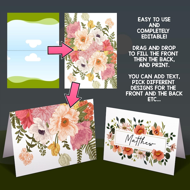 Tent Card Editable Canva Template, Wedding Place Holder Card, Printable ...