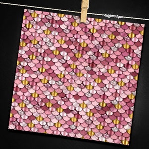 100 SEAMLESS Luxury Mermaid Digital Paper Gold Glitter Print Fish Scale ...