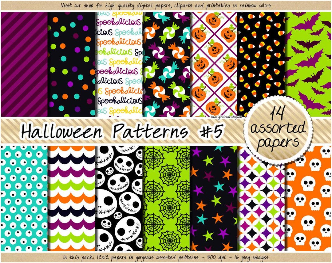 Halloween Digital Scrapbook Paper Halloween Scrapbooking Jack O Lantern ...