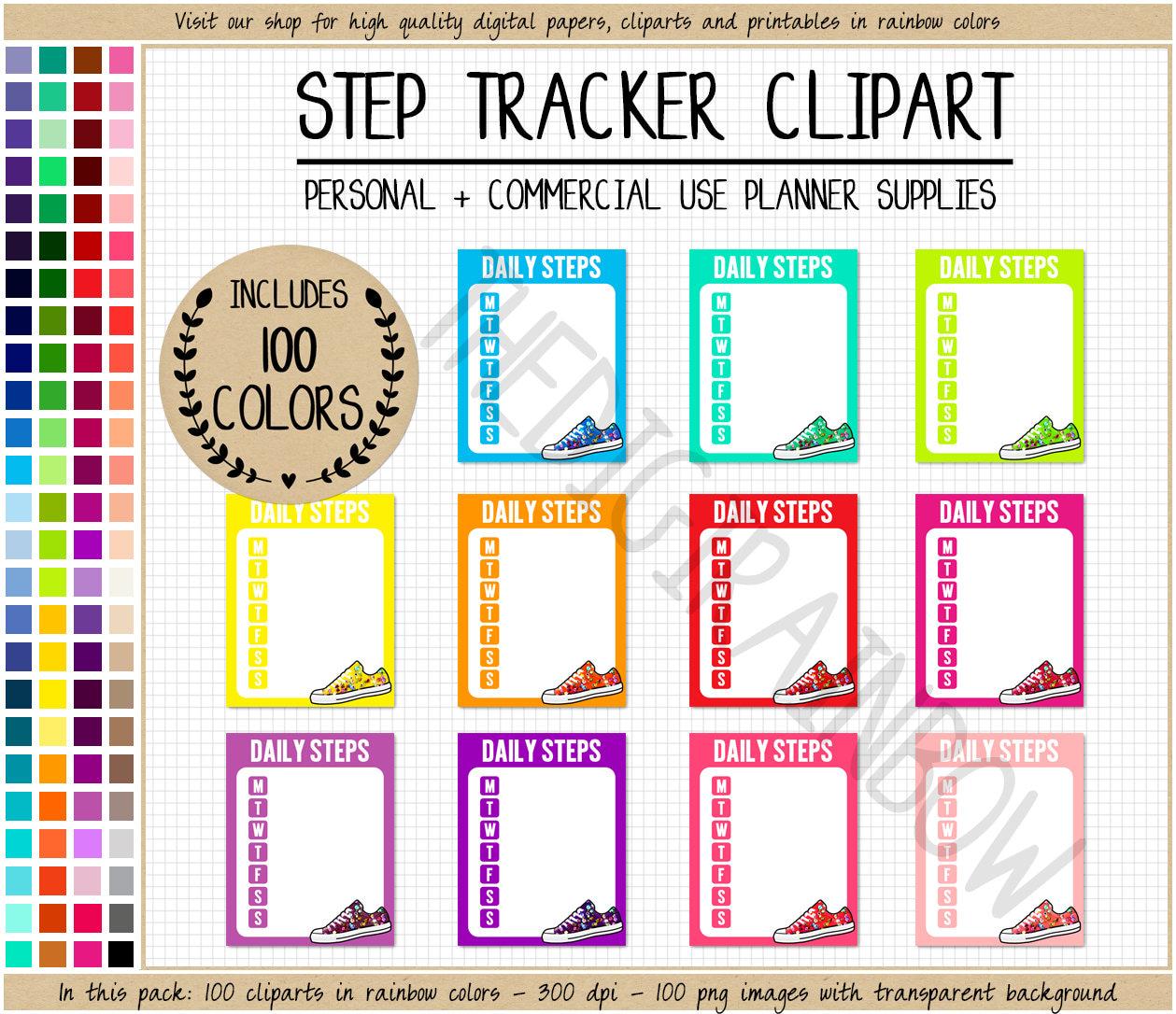 SALE 100 STEP TRACKER Sticker Workout Sticker Podometer Sticker Daily ...
