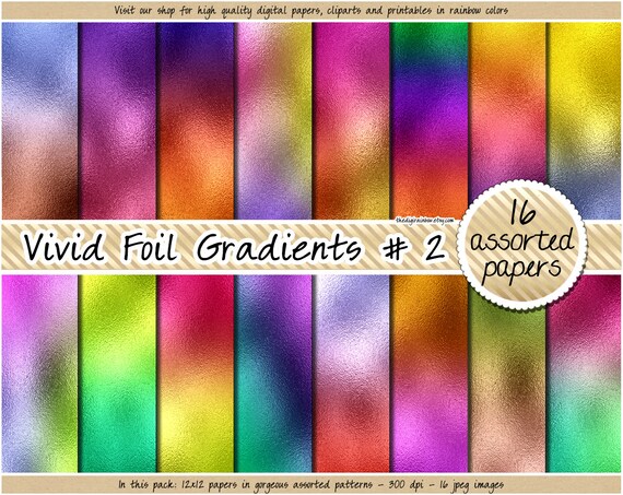 SALE Foil Digital Paper Iridescent Digital Paper Metallic | Etsy