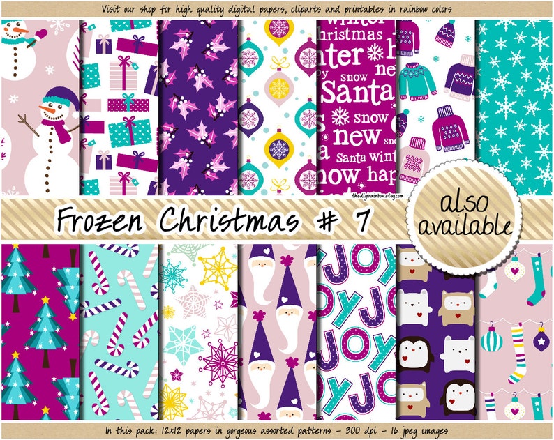 SALE christmas digital paper Purple christmas planner stickers | Etsy