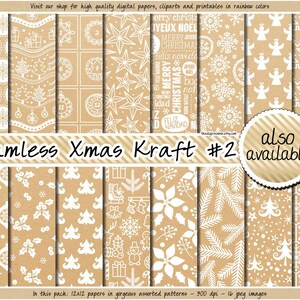 SEAMLESS Christmas Digital Paper Realistic Kraft Texture Printable ...