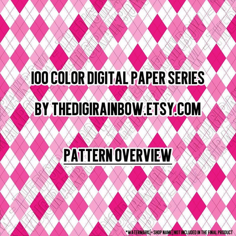 100 Seamless Diamond Digital Paper Argyle Pattern Harlequin Background ...